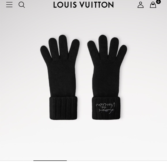Louis Vuitton | Accessories | Louis Vuitton Black Lv Script Gloves ...